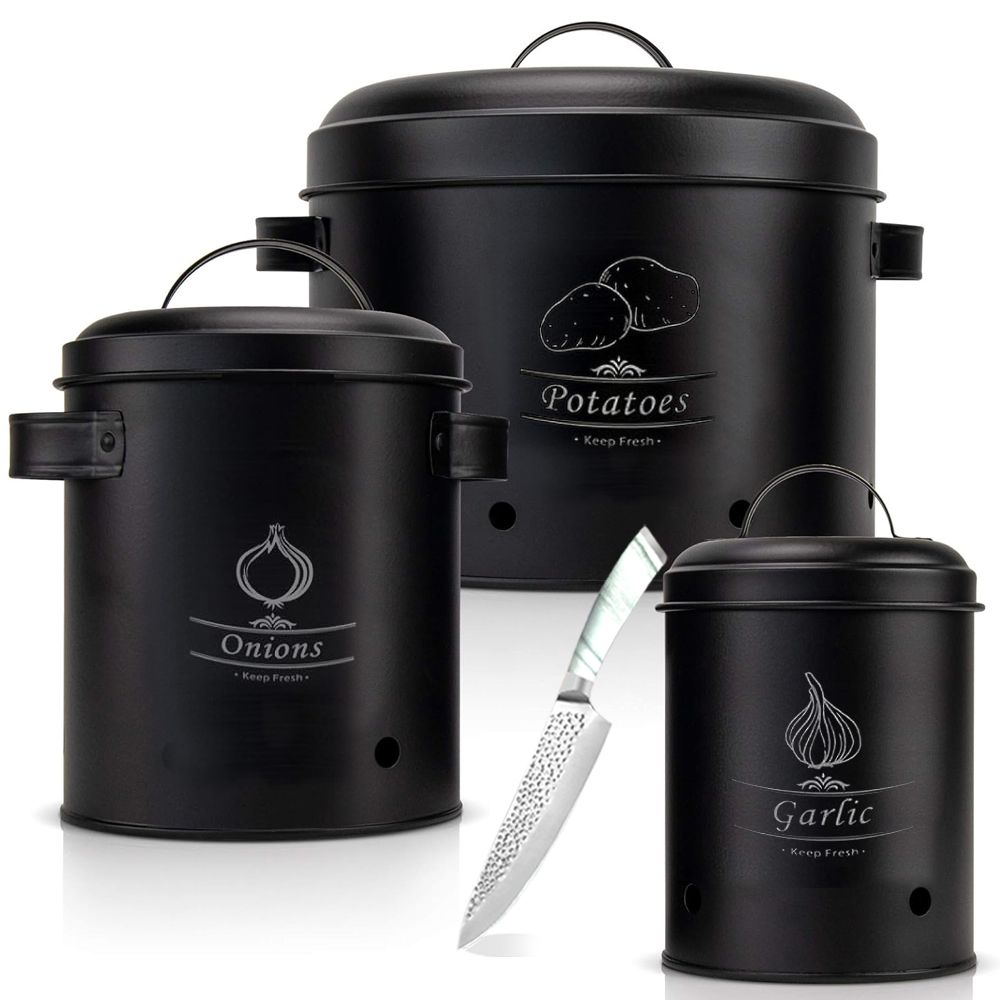 4Pcs- Premium Storage Containers with Ventilation - Onion Garlic and ...