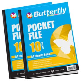 Butterfly Pocket file - A4 50 m 10 Pocket Display Book x 2 | Shop Today ...