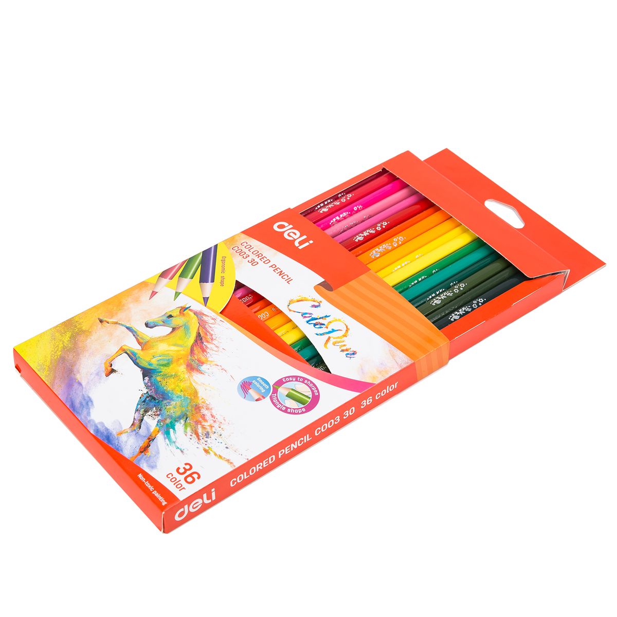 Deli Coloured Pencil 36 Set Triangular Art | Shop Today. Get it ...