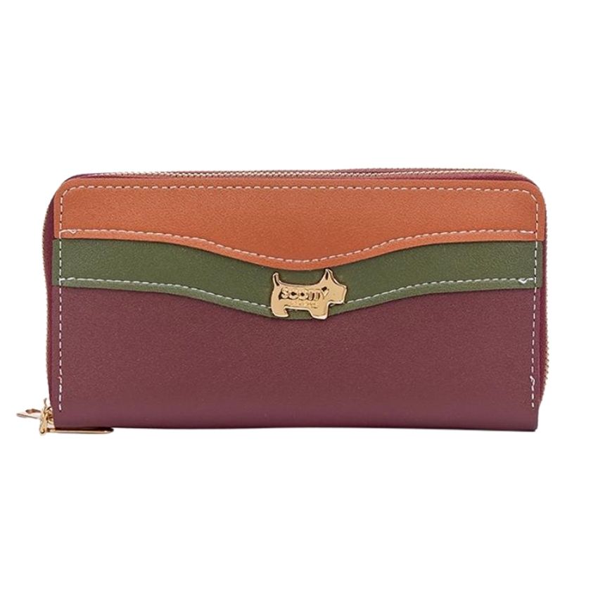 Scotty Bags - The Roberto - Double Zipper Purse - Tan Olive & Oxblood ...