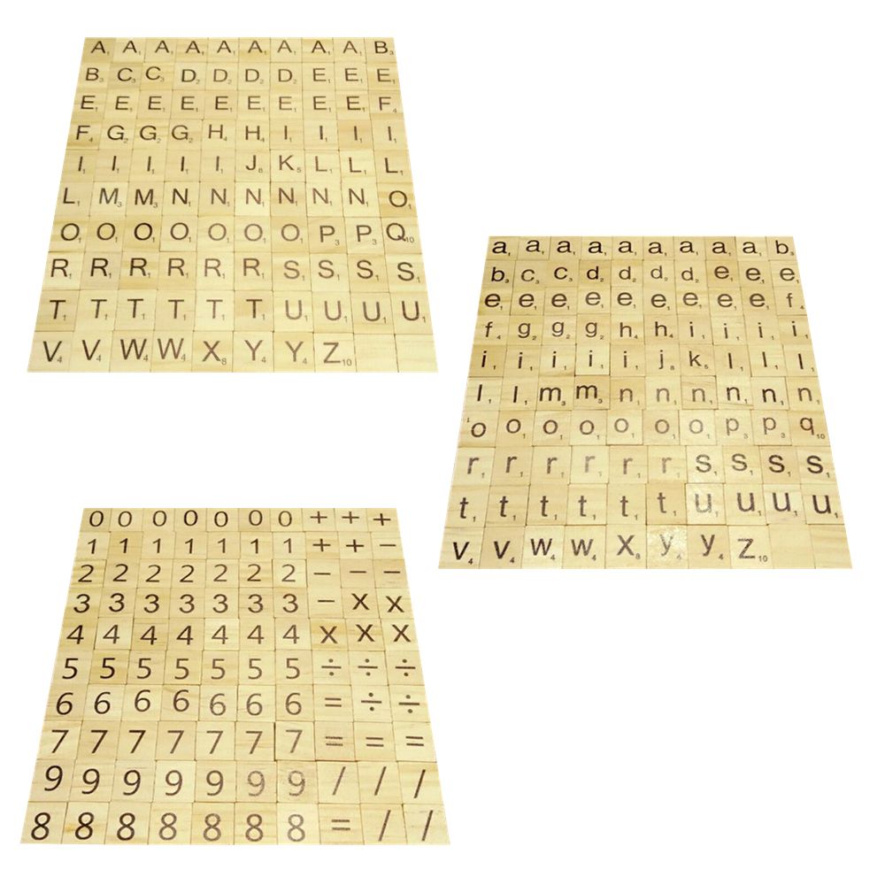 Craft Scrapbooking Wooden Scrabble Alphabet & Number Tiles Set of 78 ...