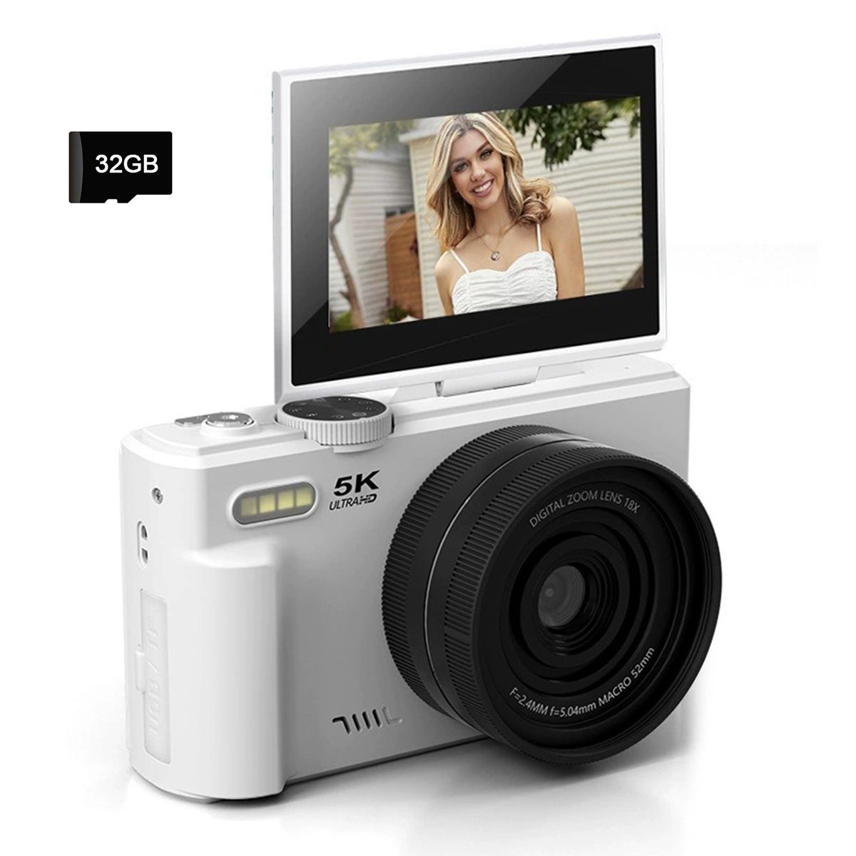 5K Digital Camera for Photography, WiFi Vlogging Cameras 180 Flip ...