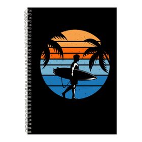 Blue Surf A4 Notebook Spiral and Lined Surfing Graphic Notepad Present ...