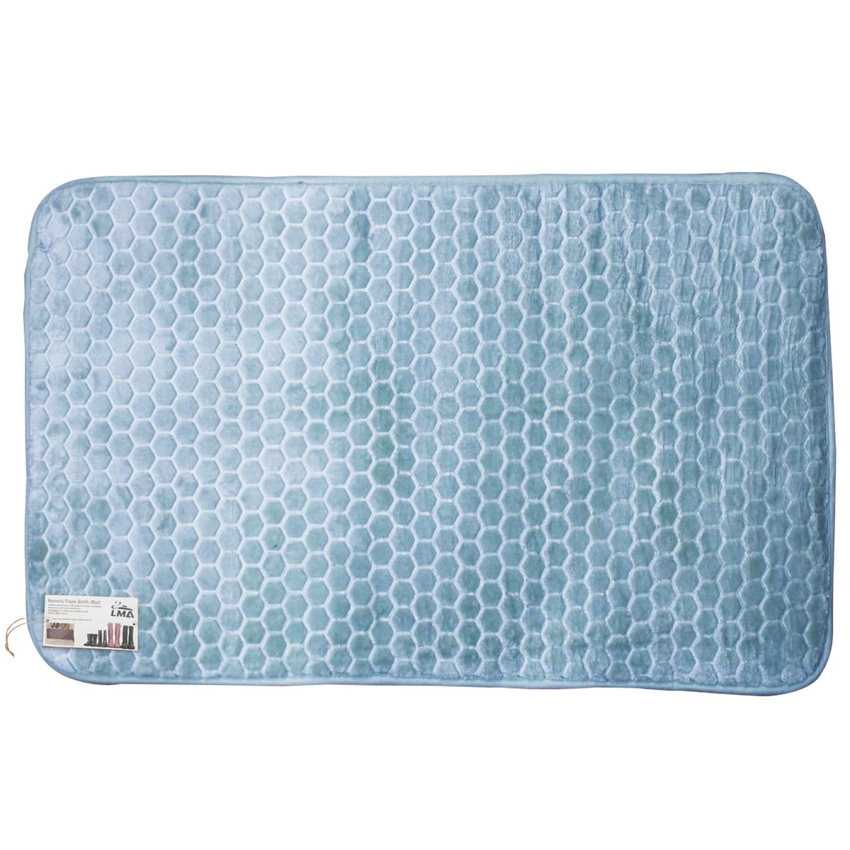 LMA 75x45cm Cotton Honeycomb Memory Foam Bath Mat - Machine Washable ...