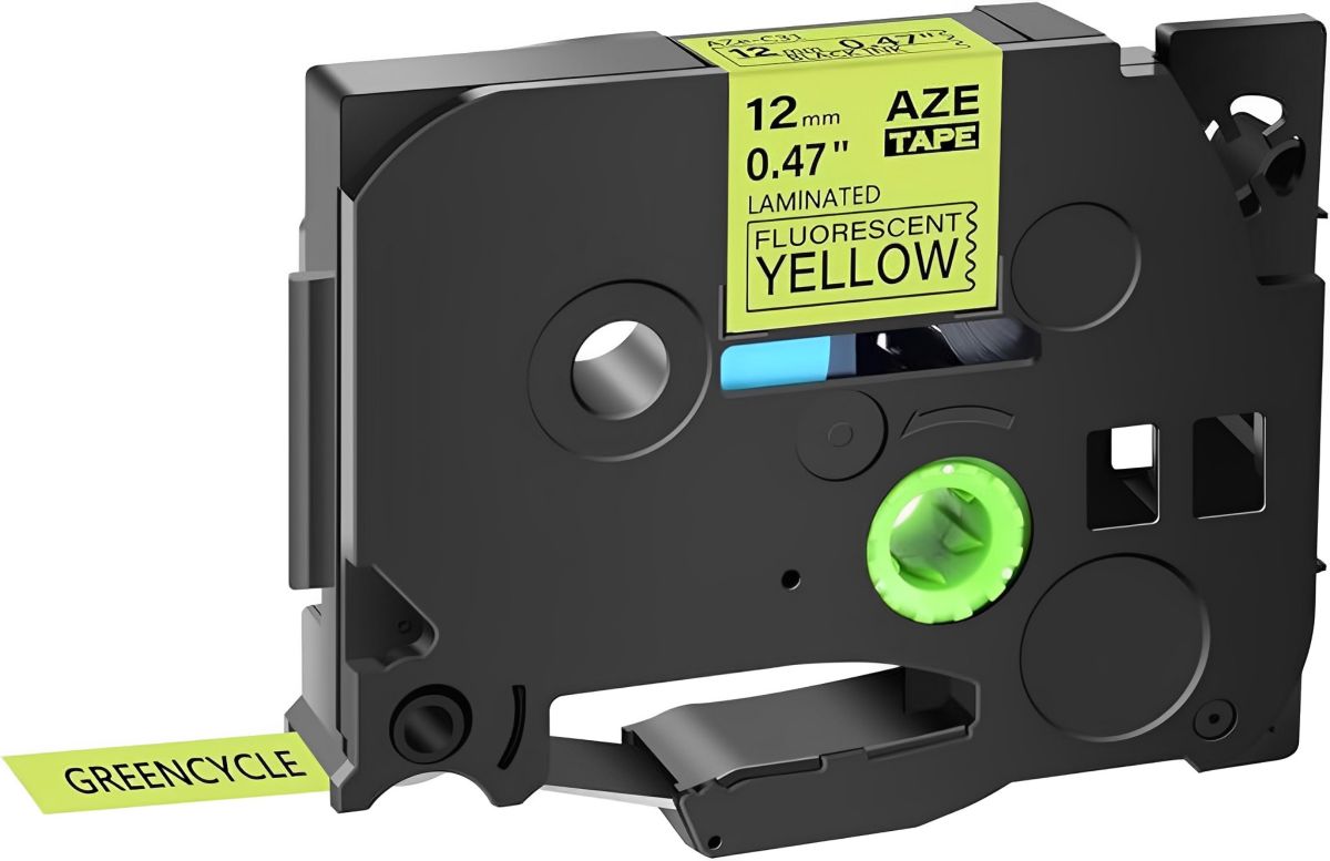AZE-C31 Brother Compatible Label Cartridge Laminated Black on Yellow ...