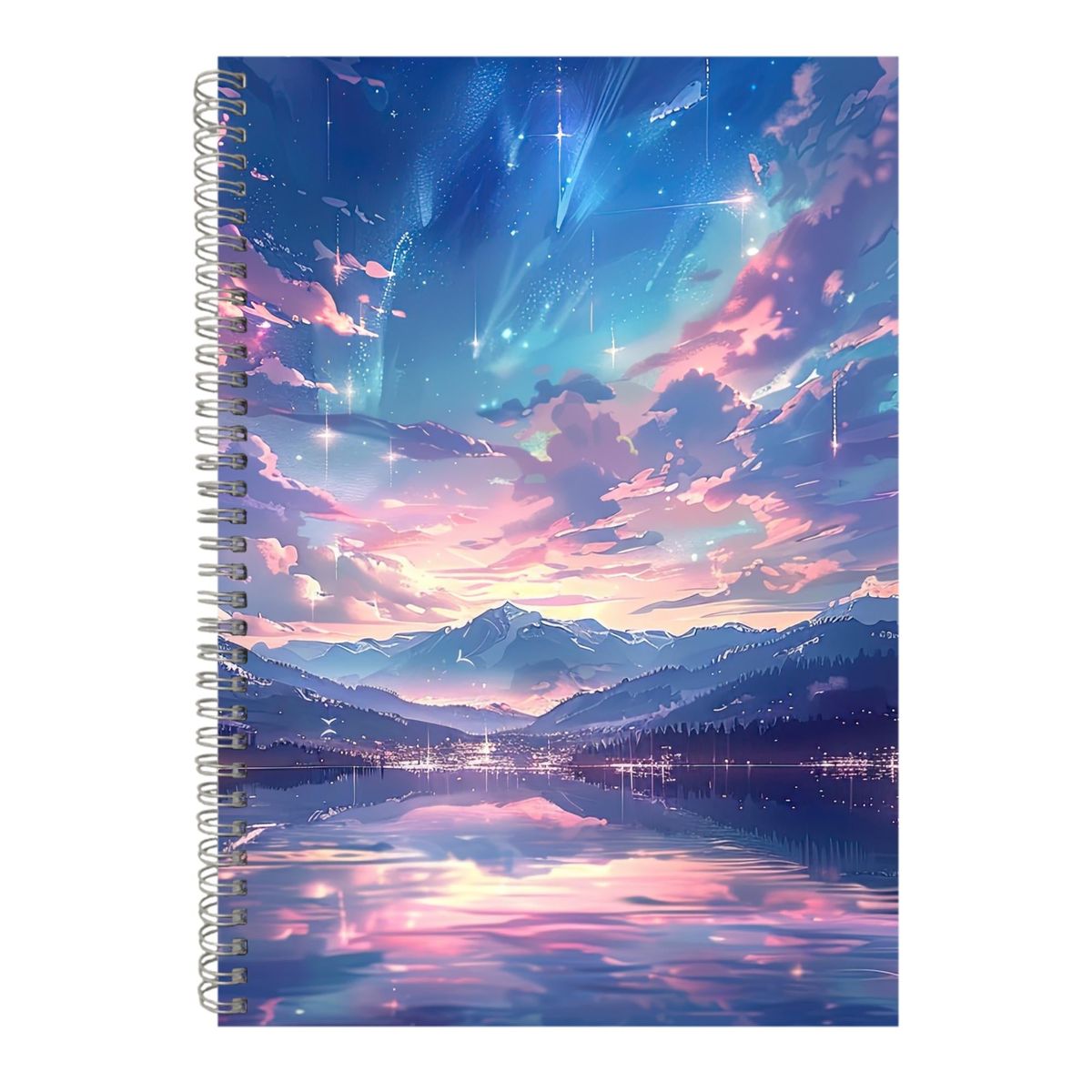 Star A4 Notebook Spiral and Lined Northern Lights Graphic Notepad Gift ...