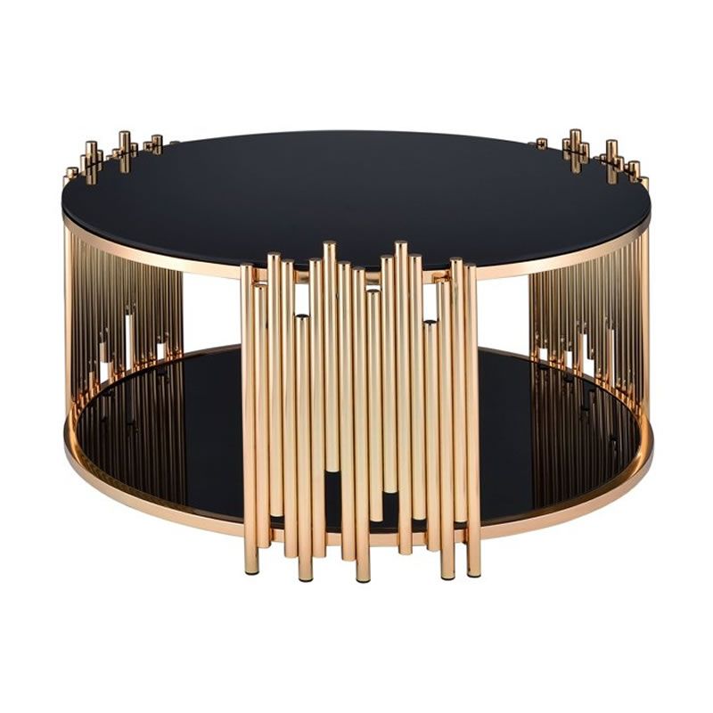 Modern Round Centre Gold and Black Coffee Table | Shop Today. Get it ...