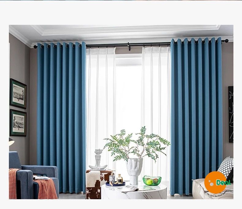 DOT Readymade 100% Plain Blackout Bedroom Eyelet Curtains - Turqoise ...
