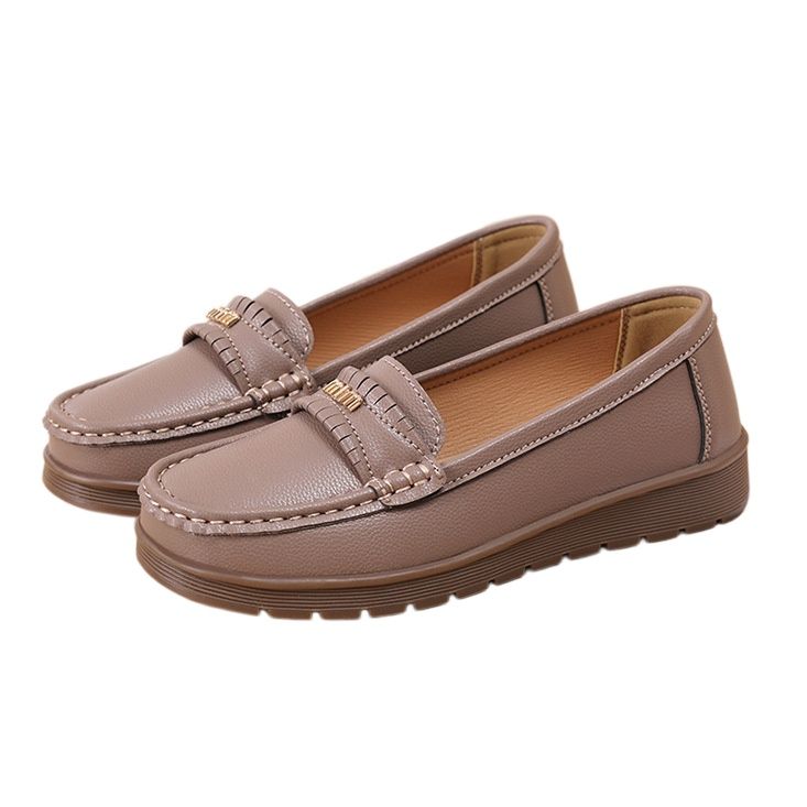 Women's Leather Loafers - Slip-On Comfort Casual Work Flat Shoes | Shop ...