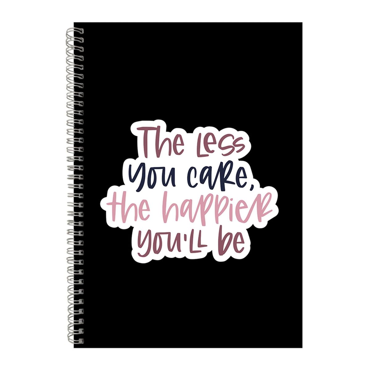 Happier A4 Notebook Spiral and Lined Motivational Saying Graphic ...