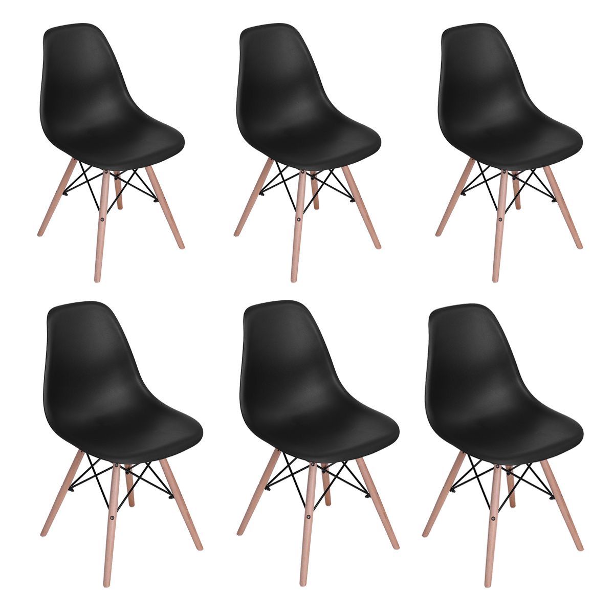 Global 6 Piece Wood Legs Chairs Black | Shop Today. Get it Tomorrow ...