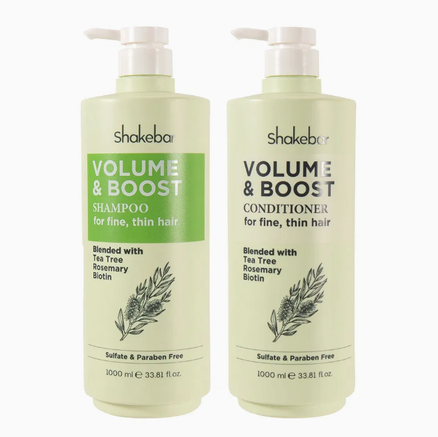 Shakebar Volume & Boost Shampoo and Conditioner 1L - For fine, thin ...
