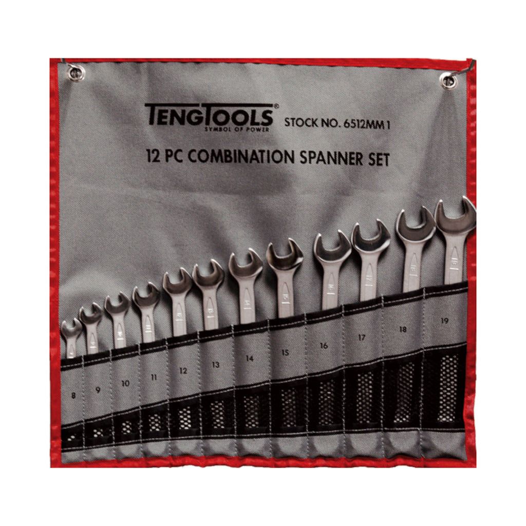 Teng Tools - 12 Piece Metric Combination Spanner Set in Tool Roll ...