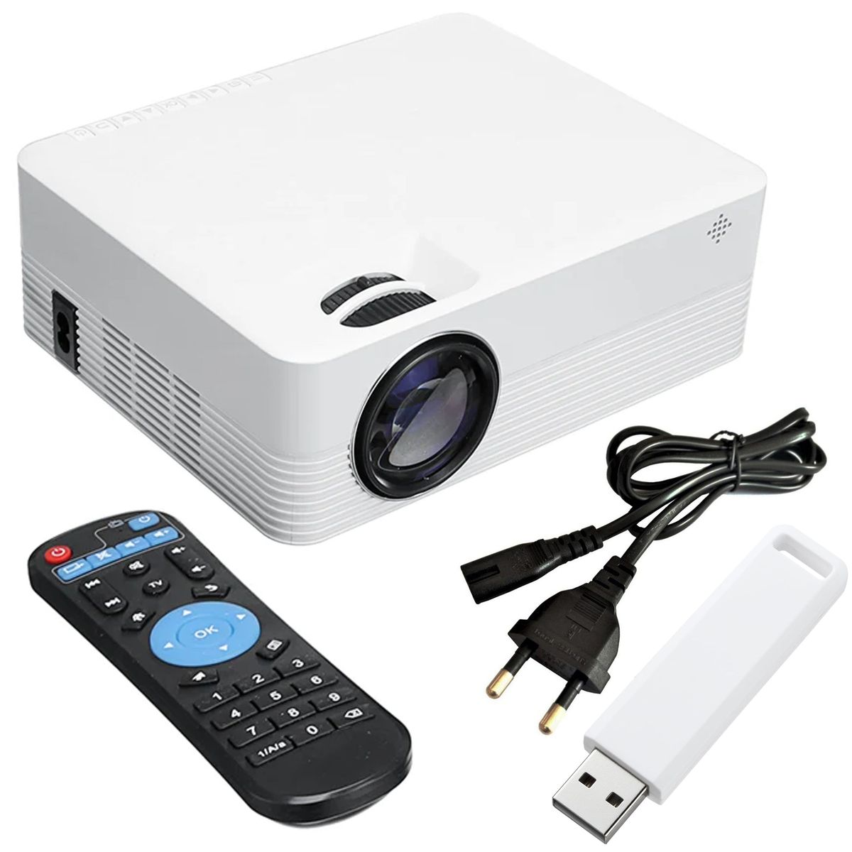 Smart Android 4K HD 1280P Home Theater LED Projector With Flash Drive ...