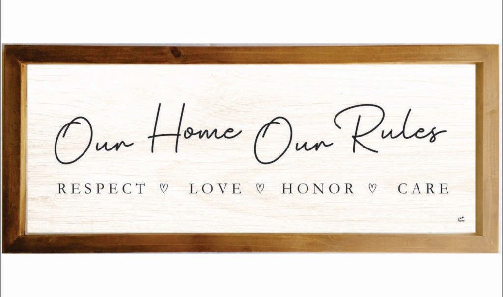 Our Home Our Rules: Wall Art, Size 31cm x 63cm | Shop Today. Get it ...