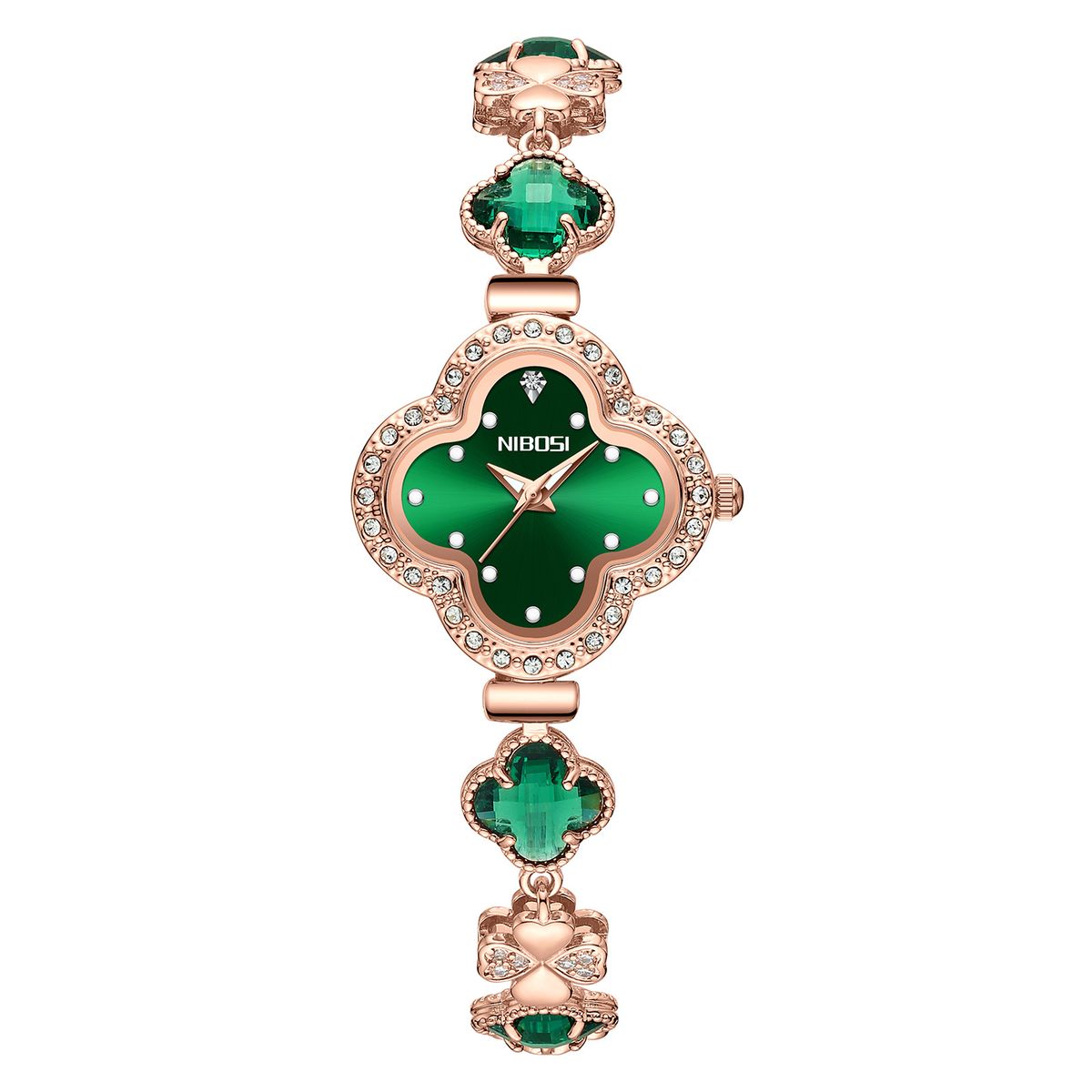 NIBOSI Women's Watch - Clover Emerald Dial Ladies' Wristwatch | Shop ...