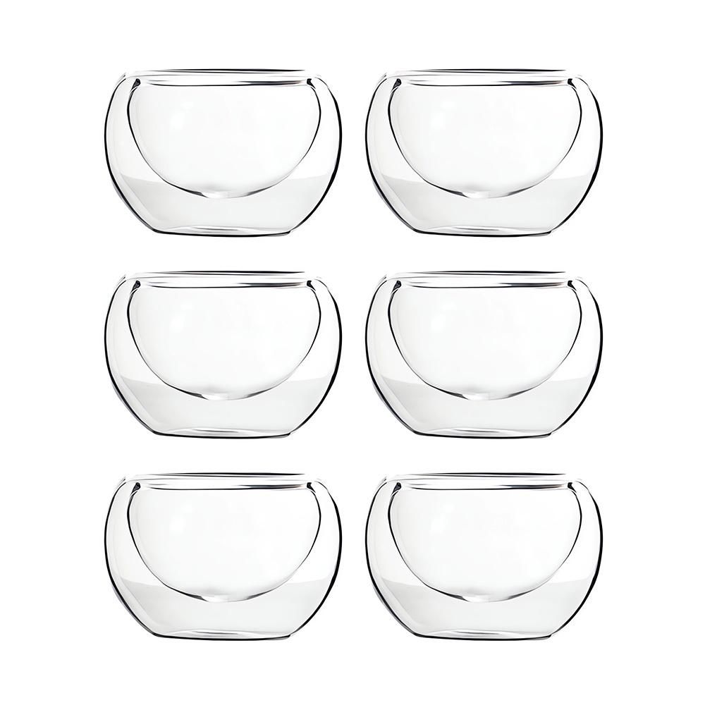 Chenshia Heatproof Double Wall Glass Espresso Shot Cups - 50ml (6 Piece ...