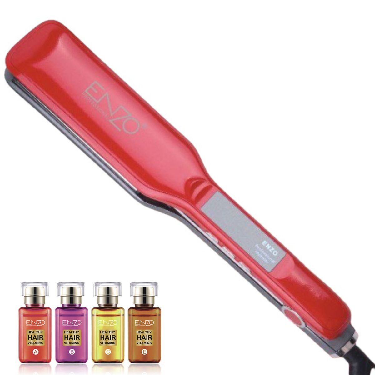 Enzo - Professional Hair Straightener with Healthy Hair Vitamin Set ...
