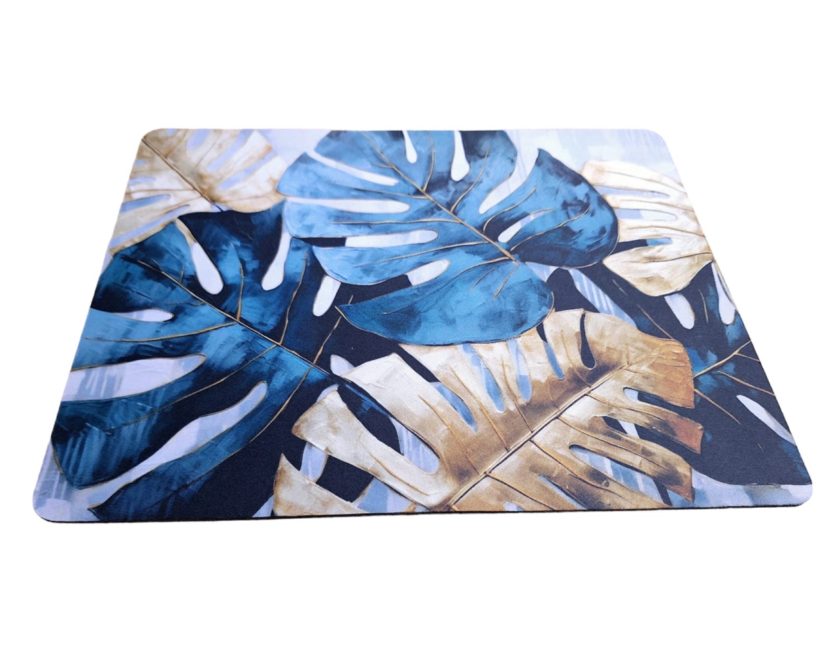Large Mouse Pad with Large Flat Blue & Brown Leaves | Shop Today. Get ...