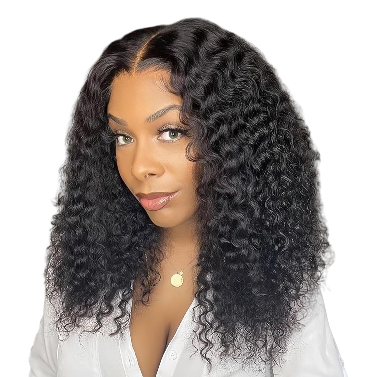 VSP 18 Inch Deep Wave Wig Black Curly Wig 13x4 HD Lace Front Human Hair ...