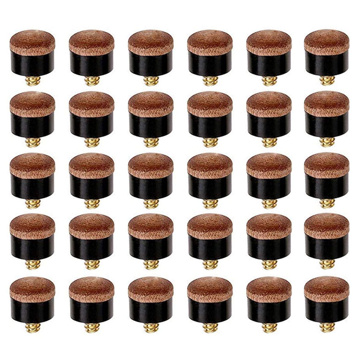 30 Pcs Billiard Pool Cue Stick Screw-On Tips 12Mm For Cues & Snooker ...