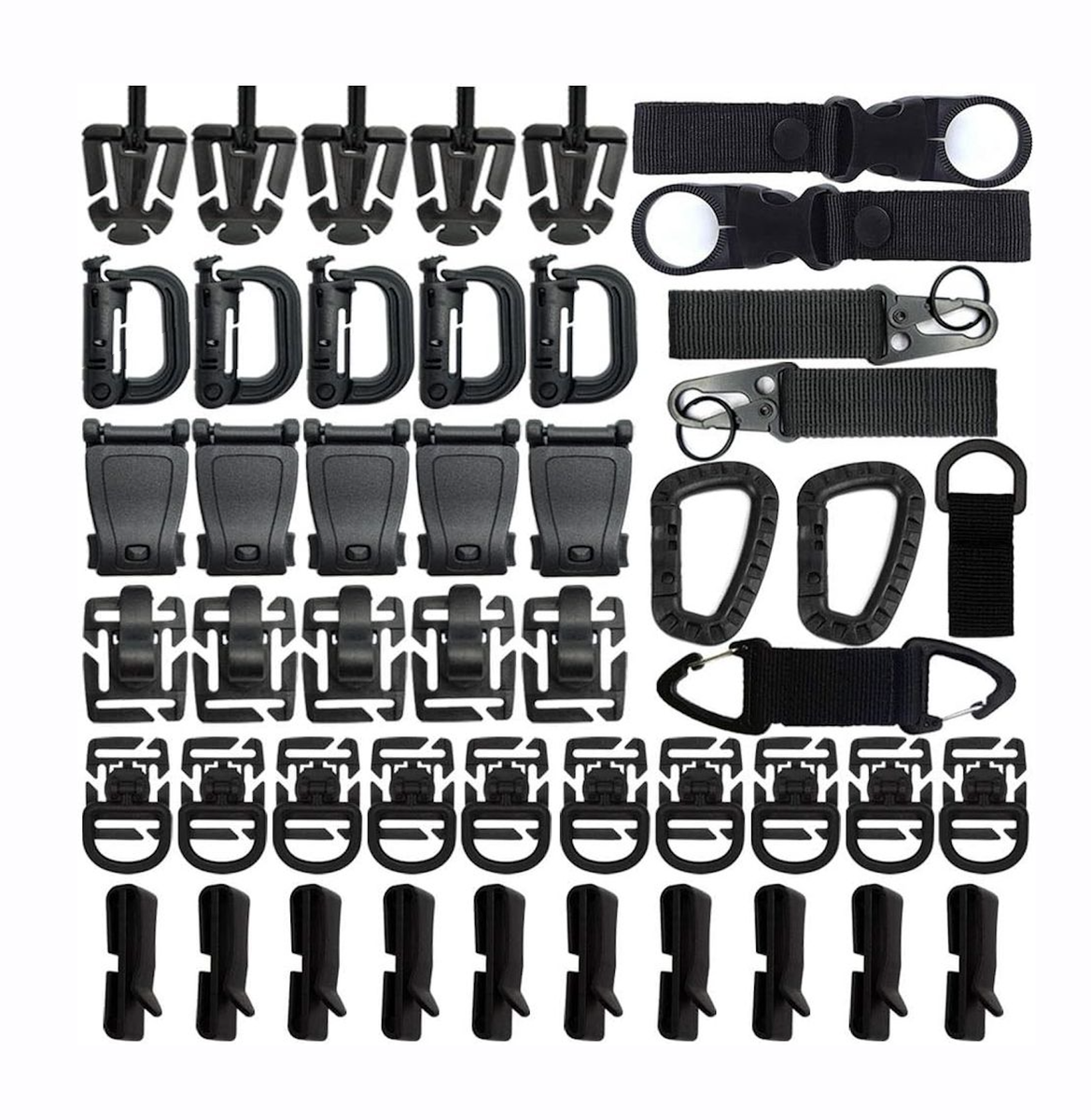 Camping Tool 48-Piece Tactical Toggle Clip Keychain Carabiner Set ...