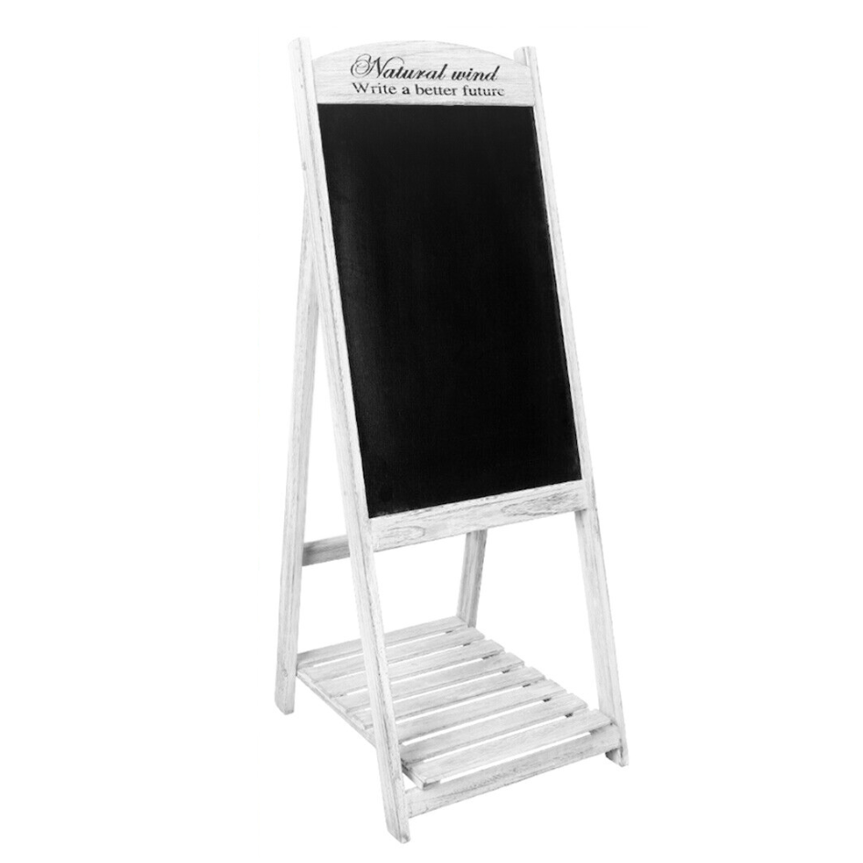 Bestby - Wooden Fold-up Easel Blackboard with Base Shelf for Menu ...