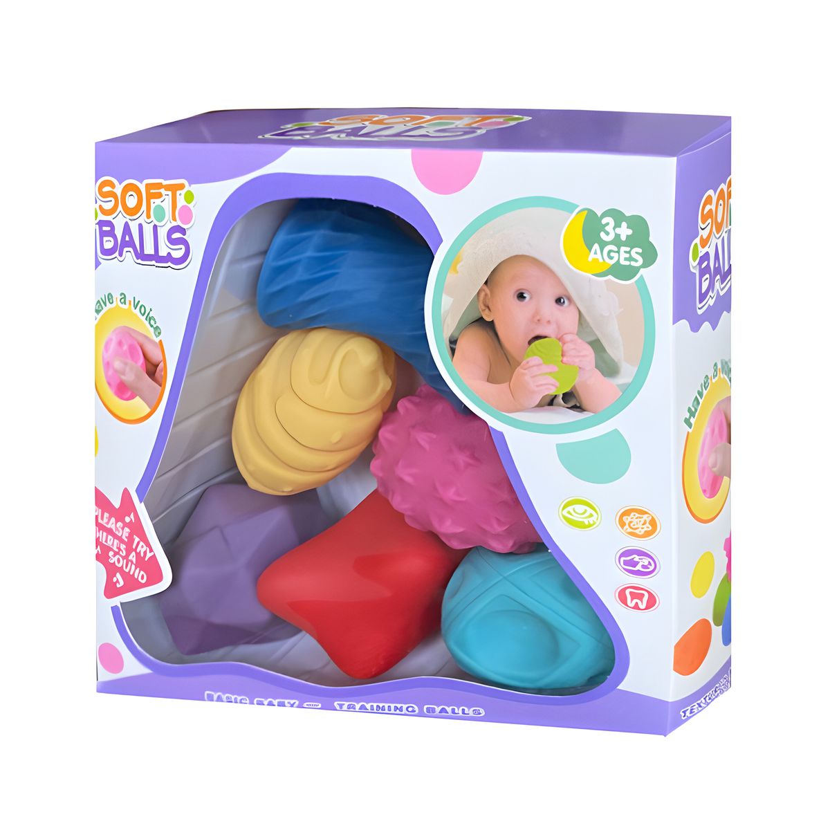 6 piece Textured Tactile Sensory Ball Set baby toy grab ball | Shop ...