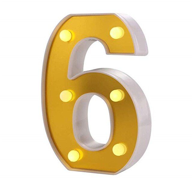 GOLD LED Number Lights - 6 | Shop Today. Get it Tomorrow! | takealot.com