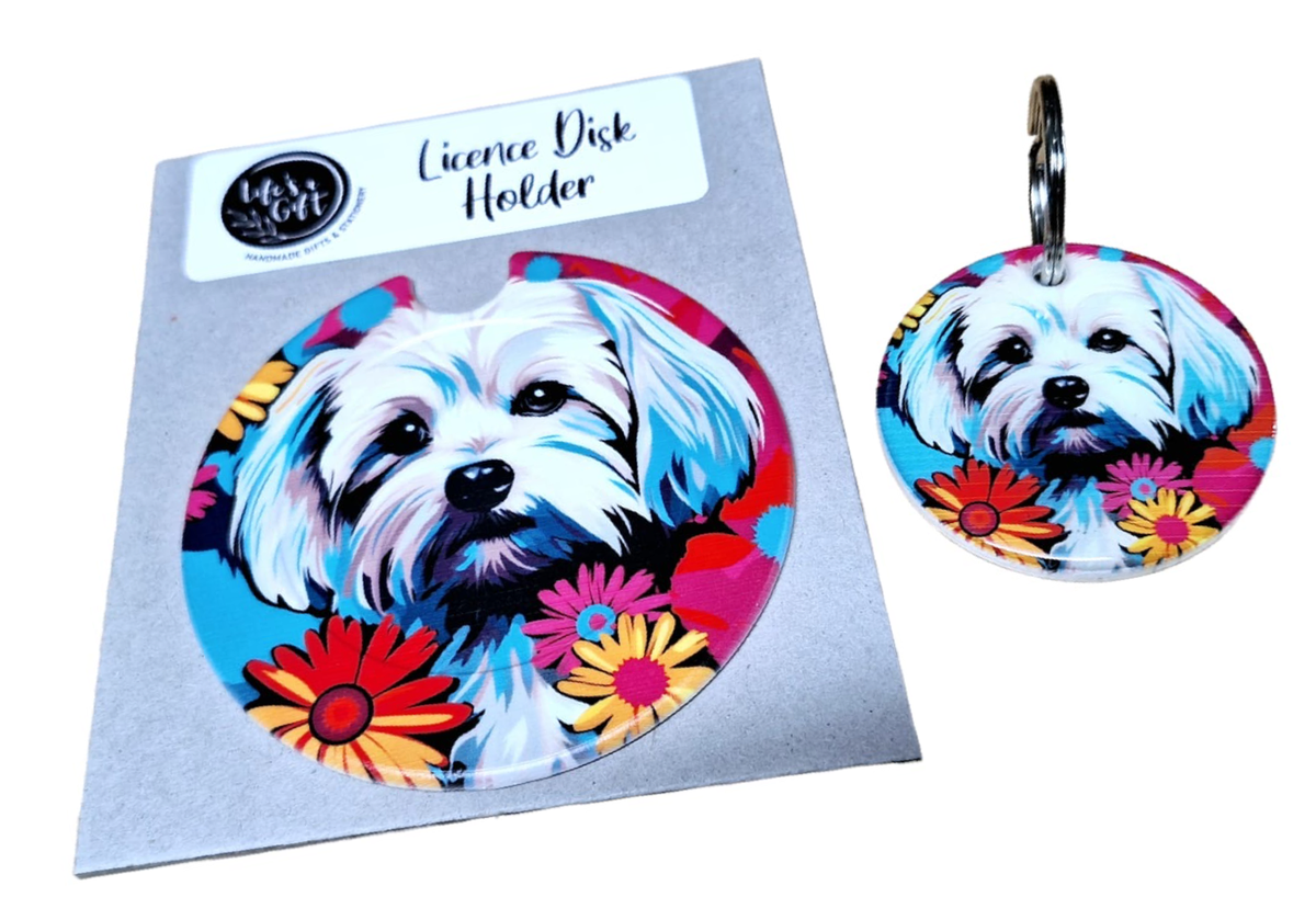 Licence Disk Holder & Keyring - White Maltese | Shop Today. Get it ...