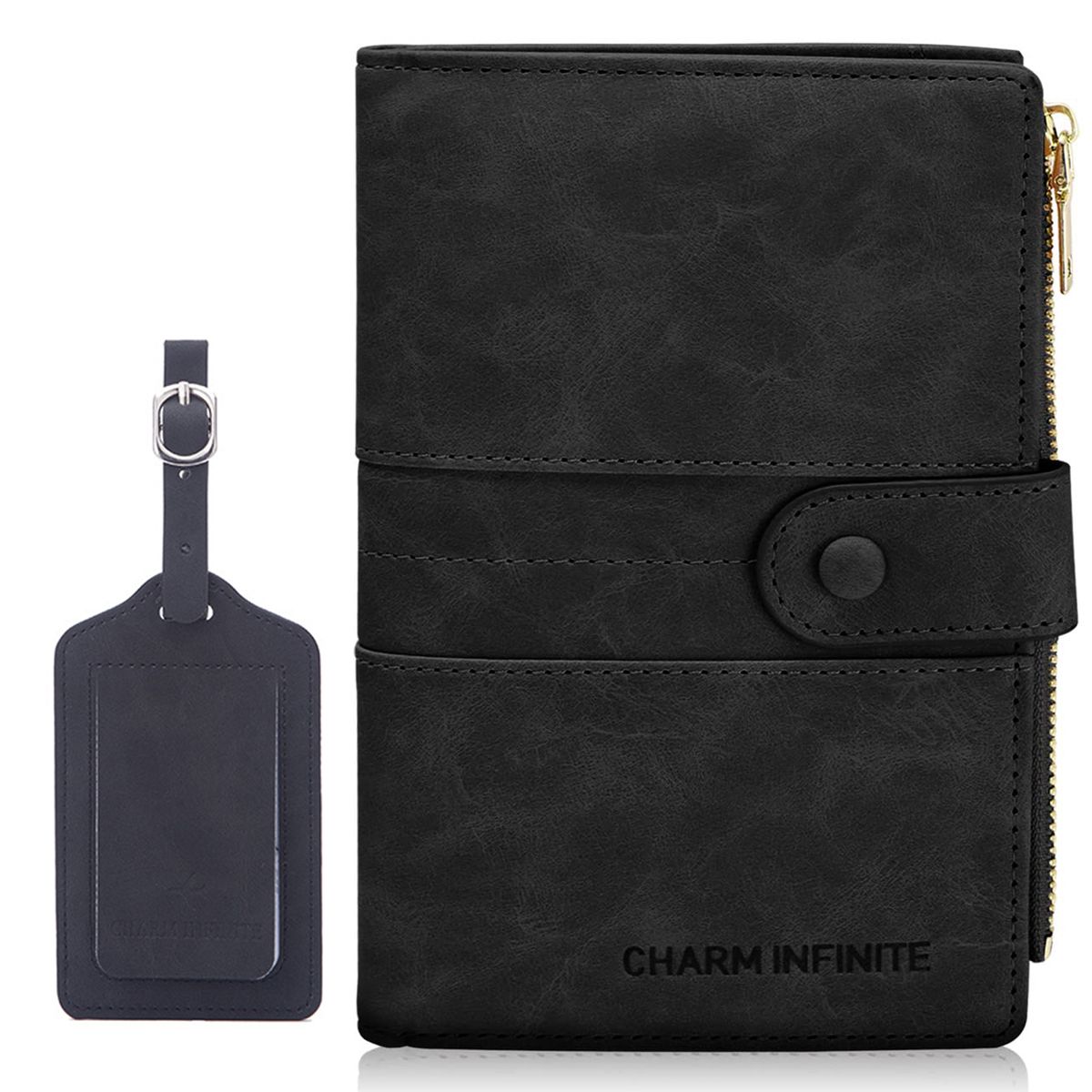 RFID Passport Holder & Luggage Tag Travel Passport Wallet-PU Leather ...
