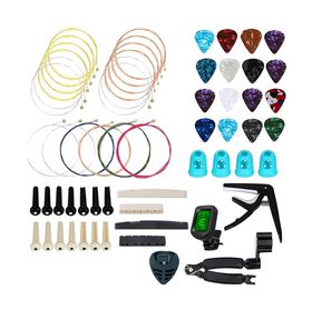 Guitar Accessories Kit Acoustic Guitar tools Strings Tuner Playing Tool ...