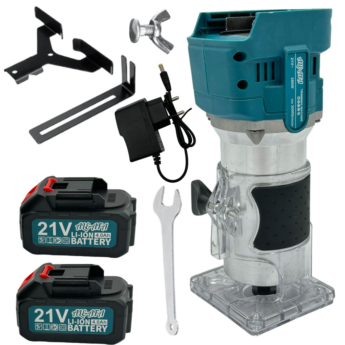 Al&Afa 21V Cordless Wood Router Hand Trimming Machine 2 x Li-On ...