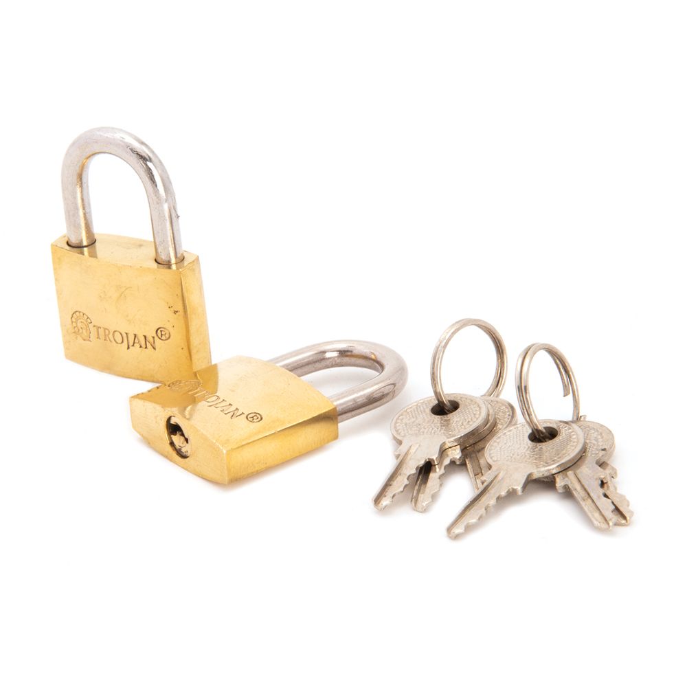 Trojan Padlock Twin Pack - Brass 25mm | Shop Today. Get it Tomorrow ...
