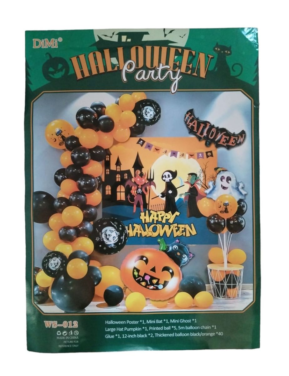 Halloween Themed Party Balloon Pack Including Balloon Chain 53