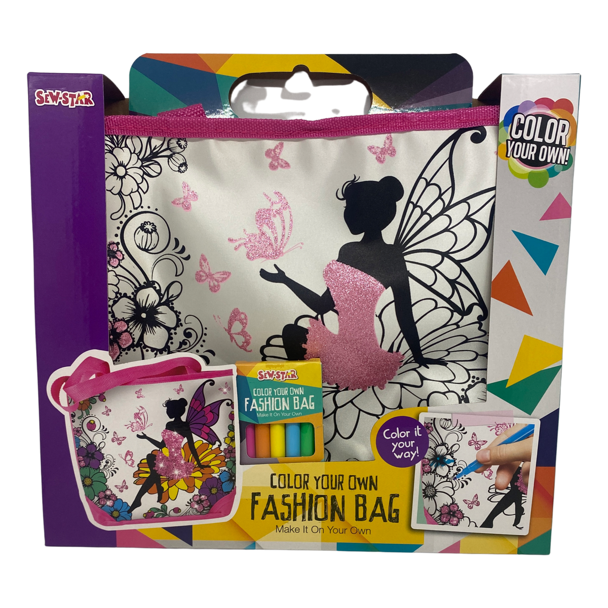 Color your own Fashion Bag - Fairy Design | Shop Today. Get it Tomorrow ...