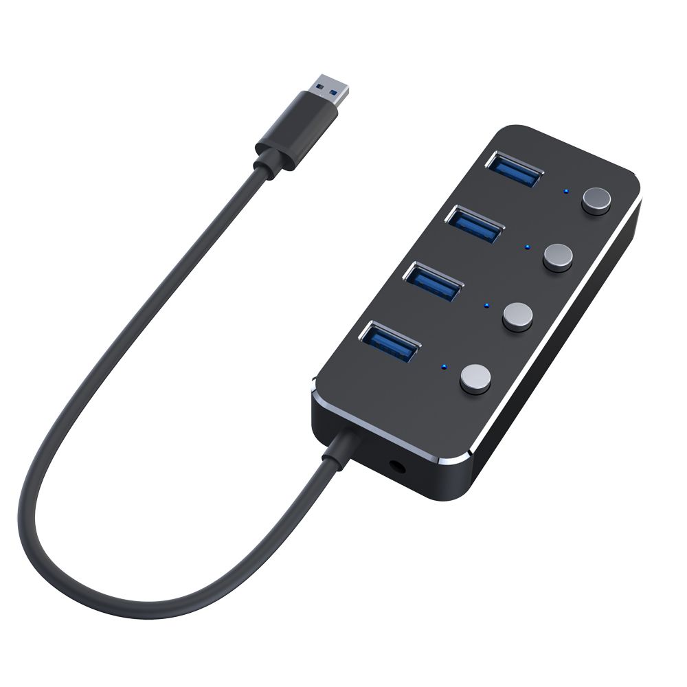 Portable 4-Port USB 3.0 Data Transfer Hub -Black | Shop Today. Get it ...