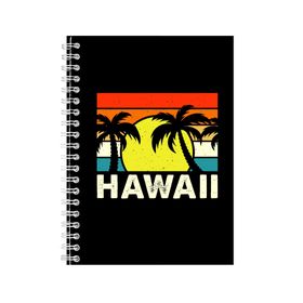 Hawaii Square A5 Notebook Spiral Lined Surfing Graphic Notepad Present ...