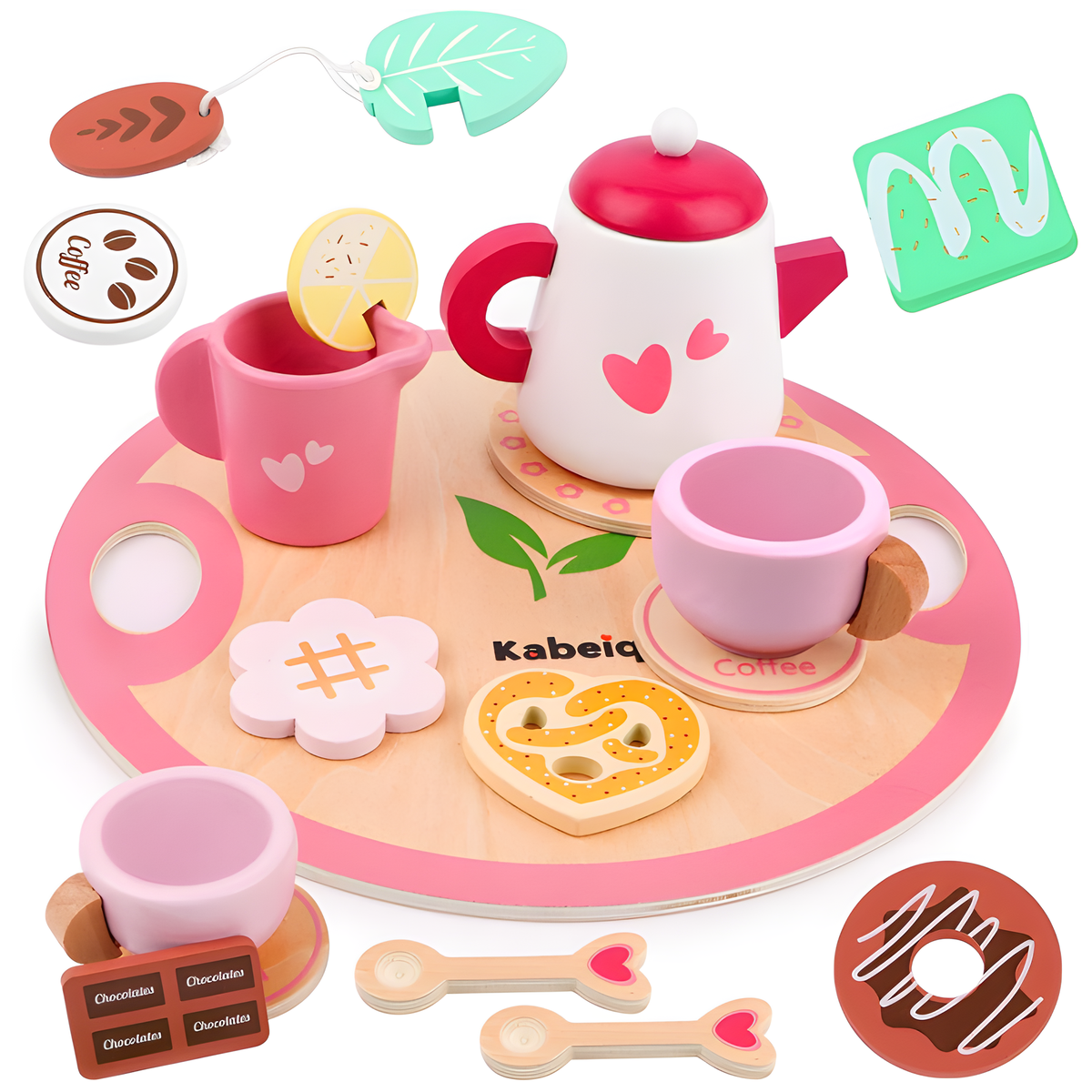 Tea Play Set Princess KIt Baby Girl Toy Gift Kid Wooden Pretend Playset ...