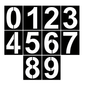 Craft Stationery Reusable Plastic Number Stencils 10pcs - ( 10cm ...