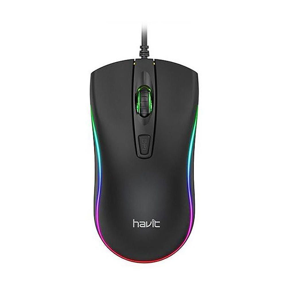 HAVIT MS72 Wired USB Mouse - 1200 DPI, RGB, 3 Programmable Buttons RGB ...
