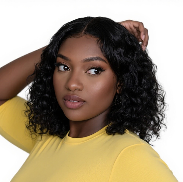 Glueless Curly Bob Wig 12-Inch - SUNRAY Human Hair Curly Wig, Pre-Cut ...