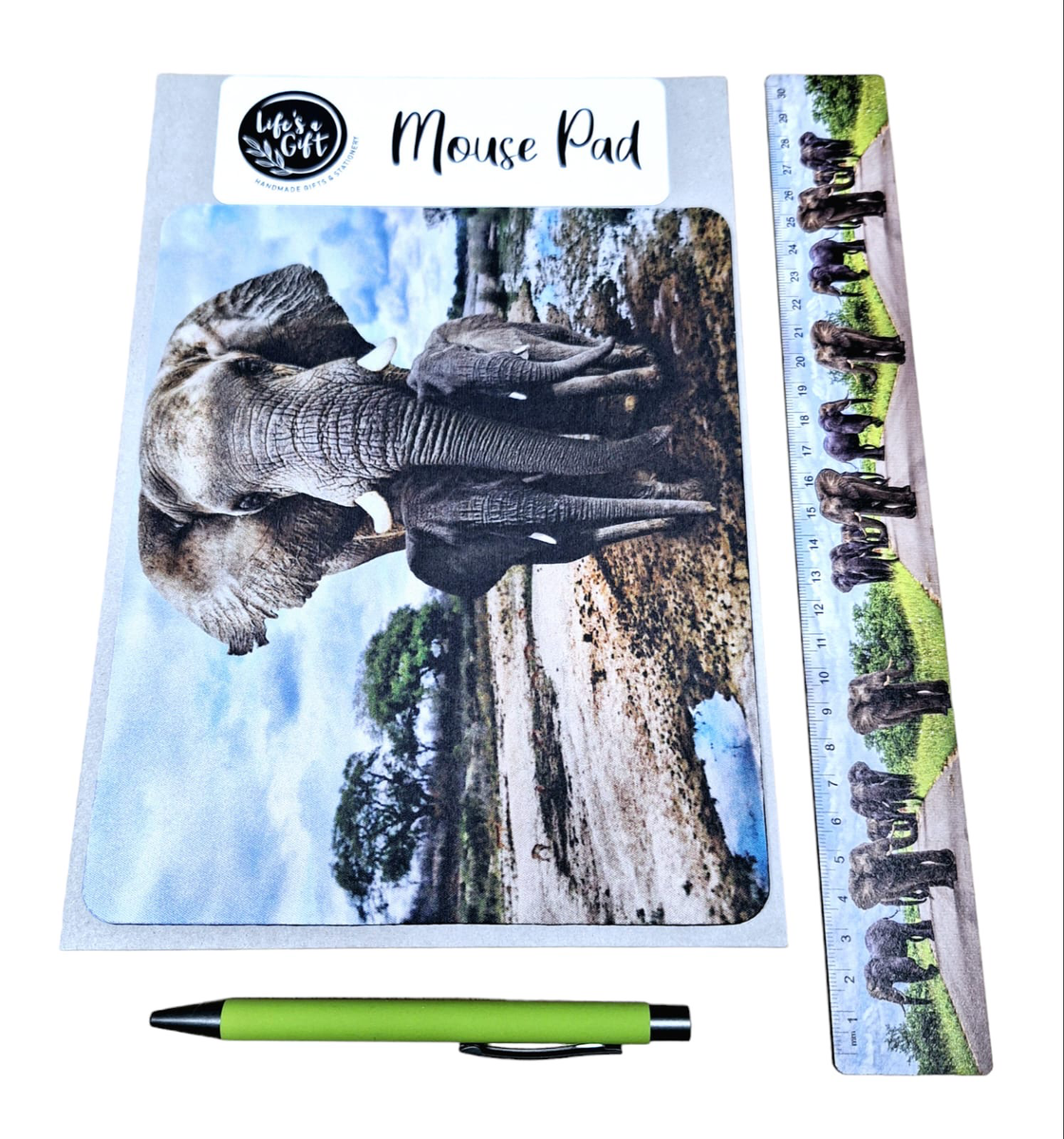 Mouse Pad, 30cm Ruler & Pen Combo - Elephant Family | Shop Today. Get ...
