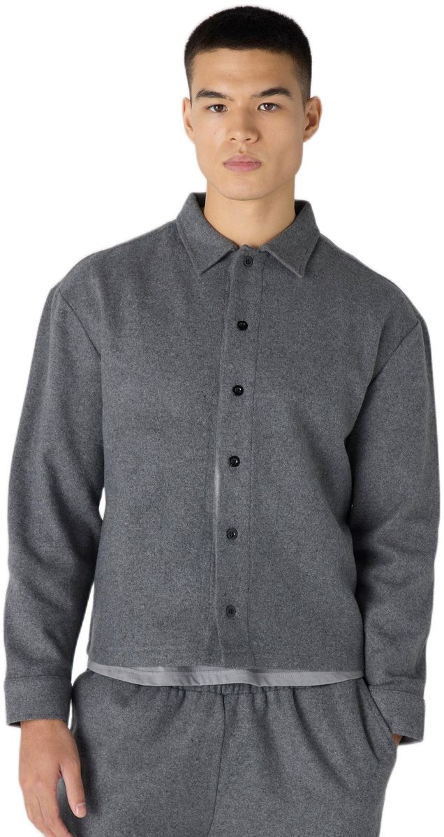 boohooMAN - Men's Regular Wool Look Overshirt - Dark Grey | Shop Today ...