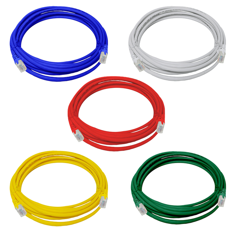 5 Pack 5m | Network Cable | Patch Cord | Fly Lead Ethernet LAN | CAT ...