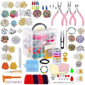 DIY Jewellery Making Kit- 2800 Pcs- Tools, Beads, Charms, Wires ...