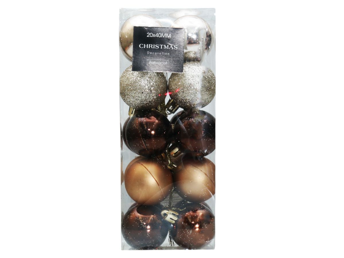 Christmas Tree 20 Piece Set Ball Decoration 40 mm with Strings | Shop ...
