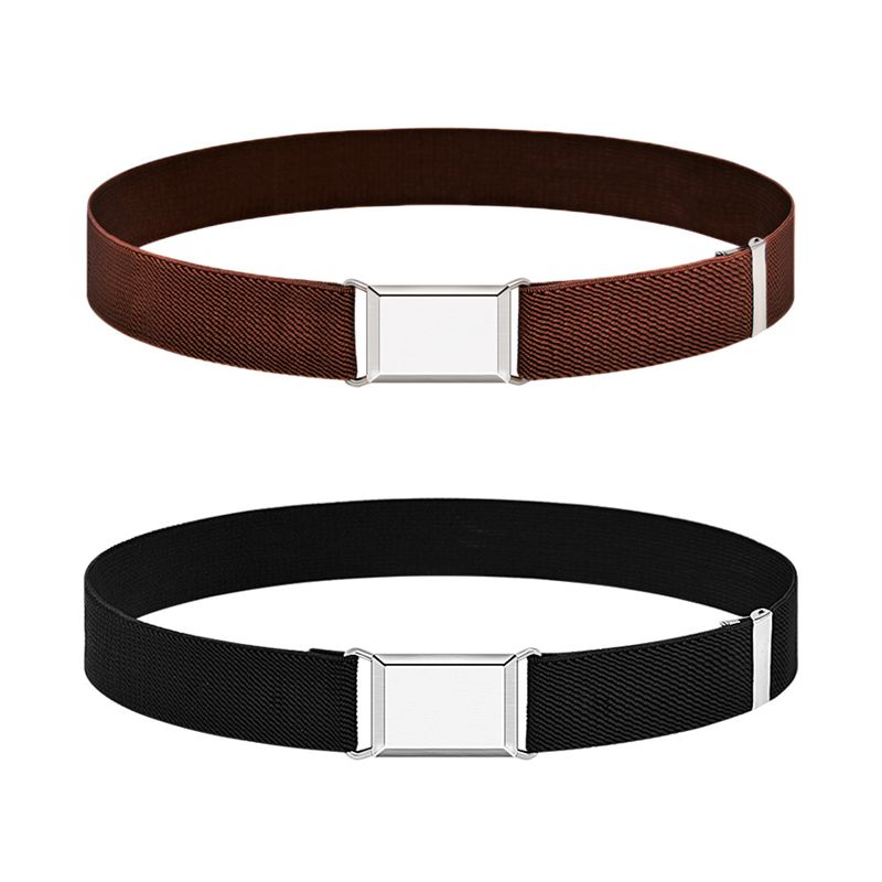 Kids Elastic Adjustable Belts Flat Buckle Stretchy Belt - 2 Piece ...