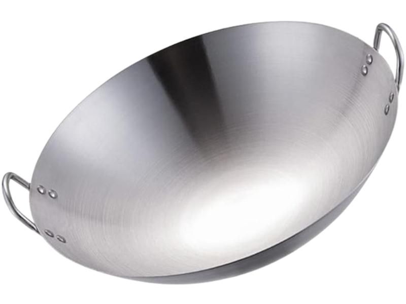 Stainless Steel Wok Double Ear Wok Pot Metal Wok Non- Stick Frying Pan ...