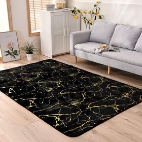 Black Modern Colorful Abstract Area Rugs Anti-Skid Fluffy | Shop Today ...